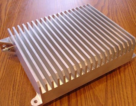 CNC machining heatsink sample sent to customer for testing